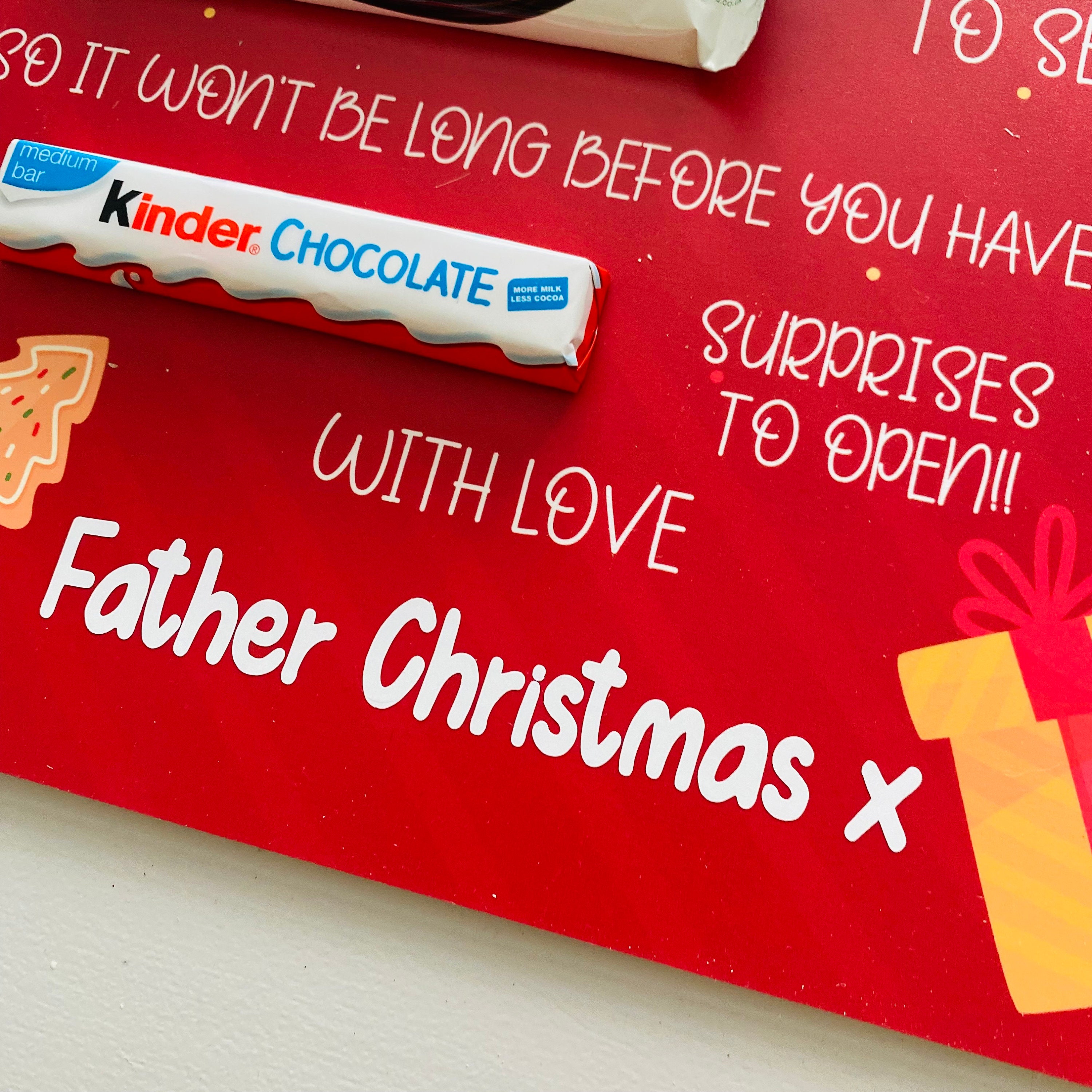 Christmas Elf Arrival Card, Personalised Christmas Chocolate Board, Elf ...