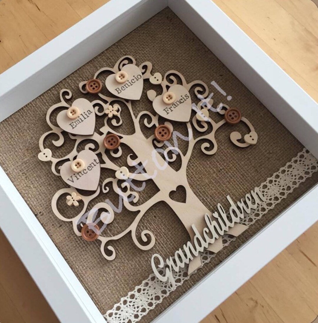 Custom Family Tree, Rustic Family Tree, Personalised Family Tree Frame ...