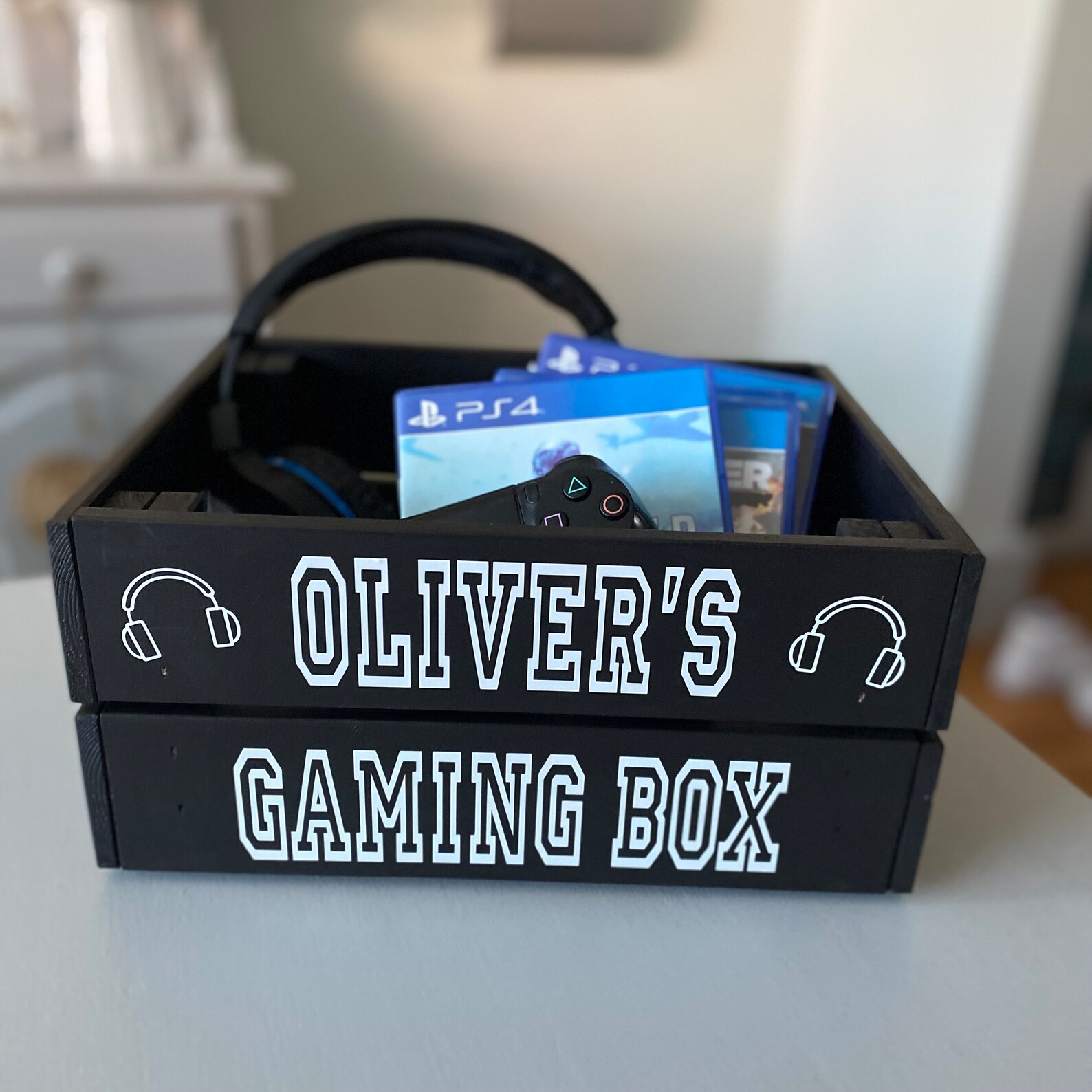 Black Gaming Storage Box for Games Gift for Teenage Boys Gaming Gift ...