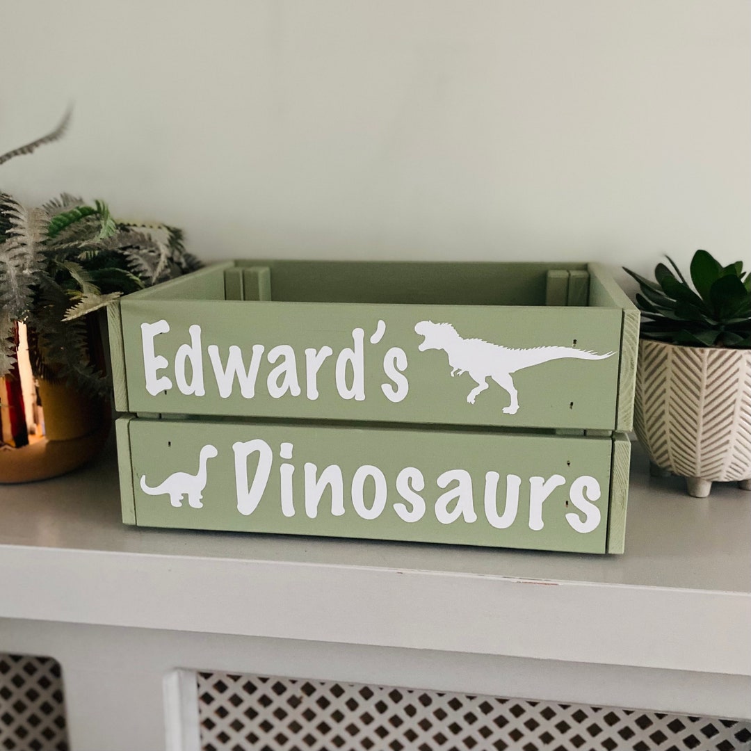 Dinosaur Toy Box, Personalised Toy Box, Dinosaur Gifts for Kids ...