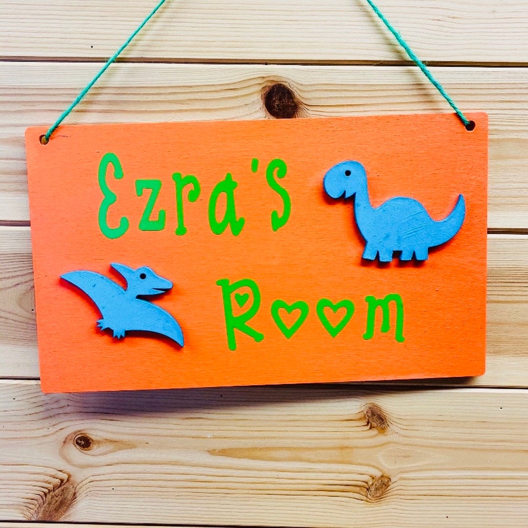 Room Sign Kids Room Sign Dinosaur Sign Childrens Room - Etsy