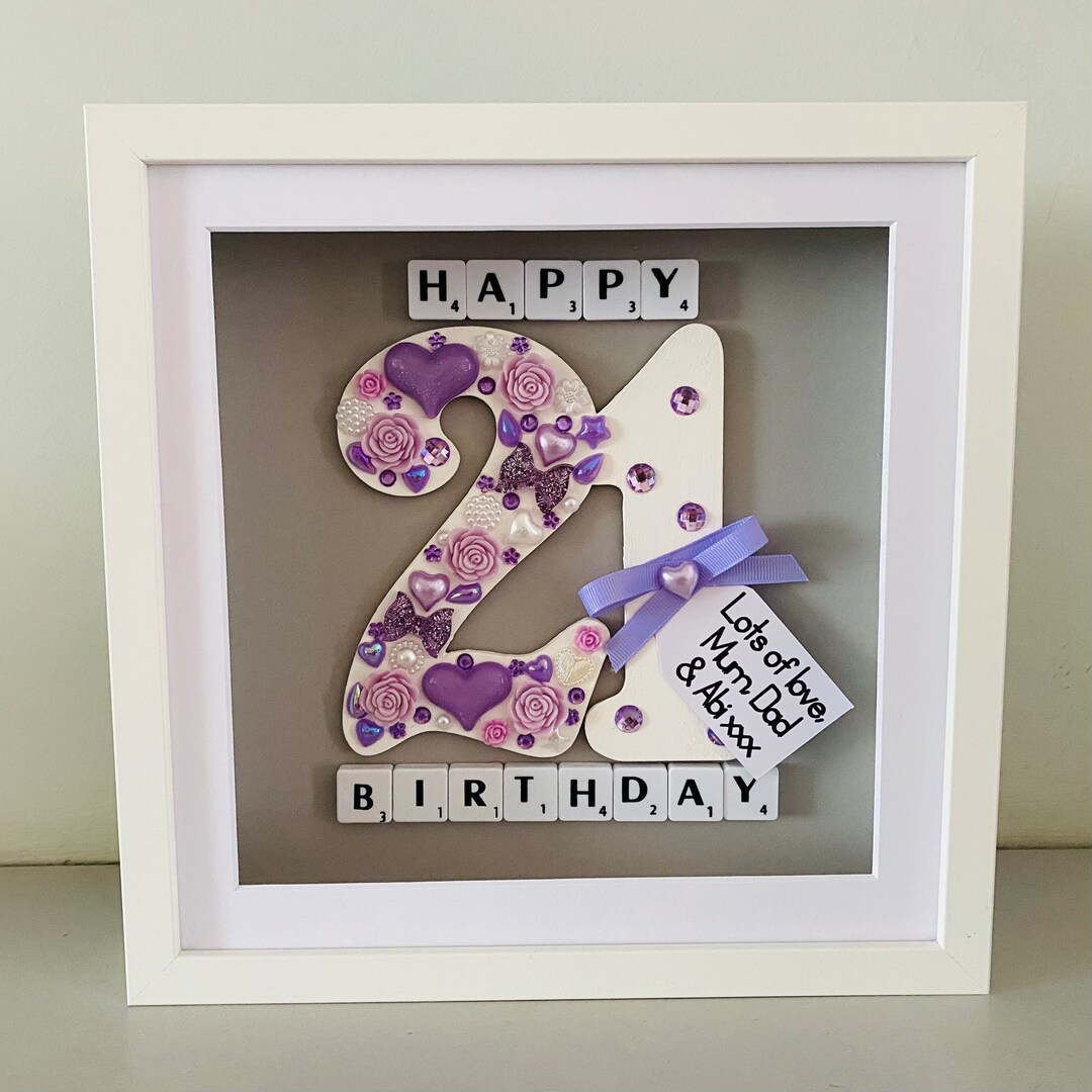 Personalised 21st Birthday Frame With Lights Frame Birthday 21st Gift ...