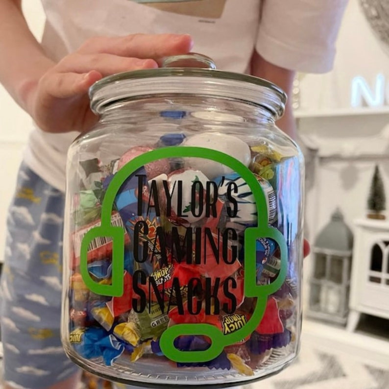 Gaming Snack Jar Gaming Snacks Personalised Snack Jar Kids | Etsy UK