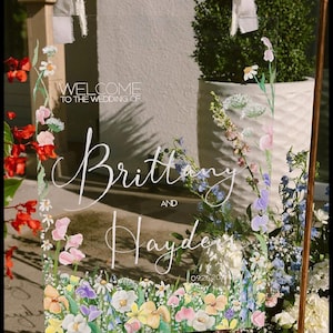 Hand-painted Floral Wedding Sign - Etsy