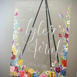 Hand-painted Floral Wedding Sign - Etsy