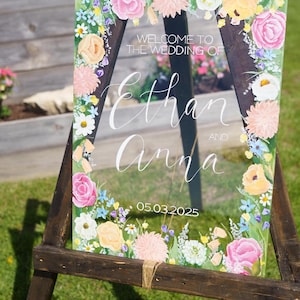 Hand-painted Floral Wedding Sign - Etsy