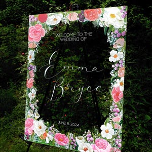 Hand-painted Floral Wedding Sign - Etsy