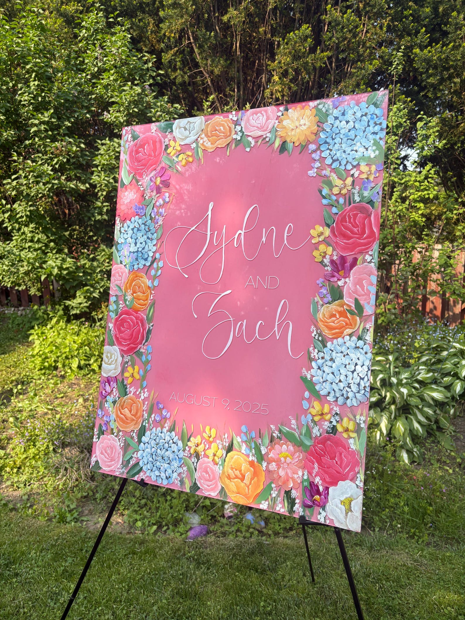 Hand-painted Floral Wedding Sign - Etsy