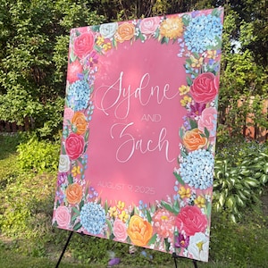 Hand-painted Floral Wedding Sign - Etsy