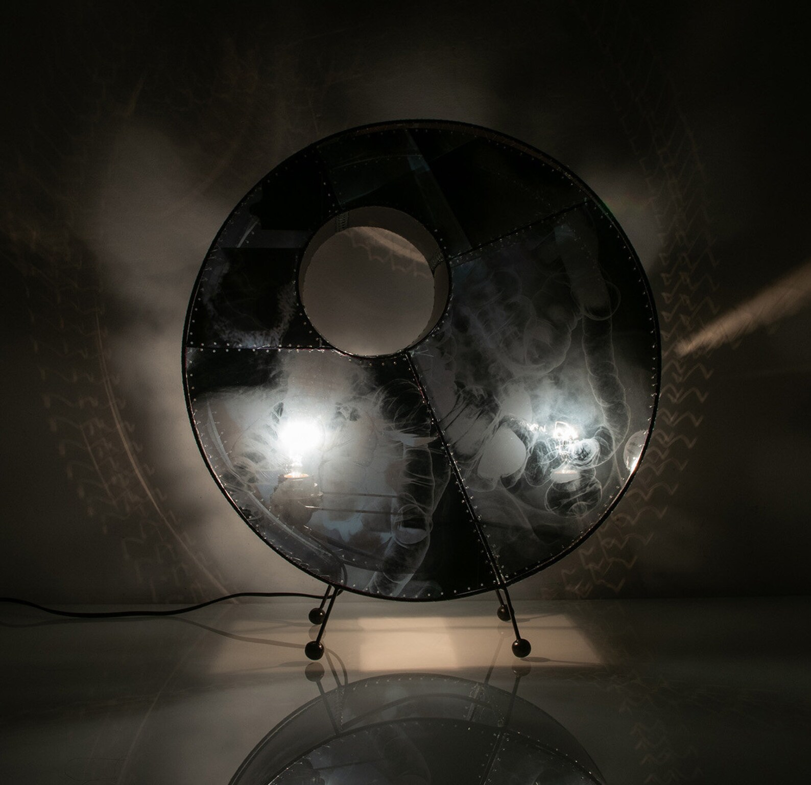 Table or Floor Round Lamp With X-ray of Guts, Housewarming Gift for ...