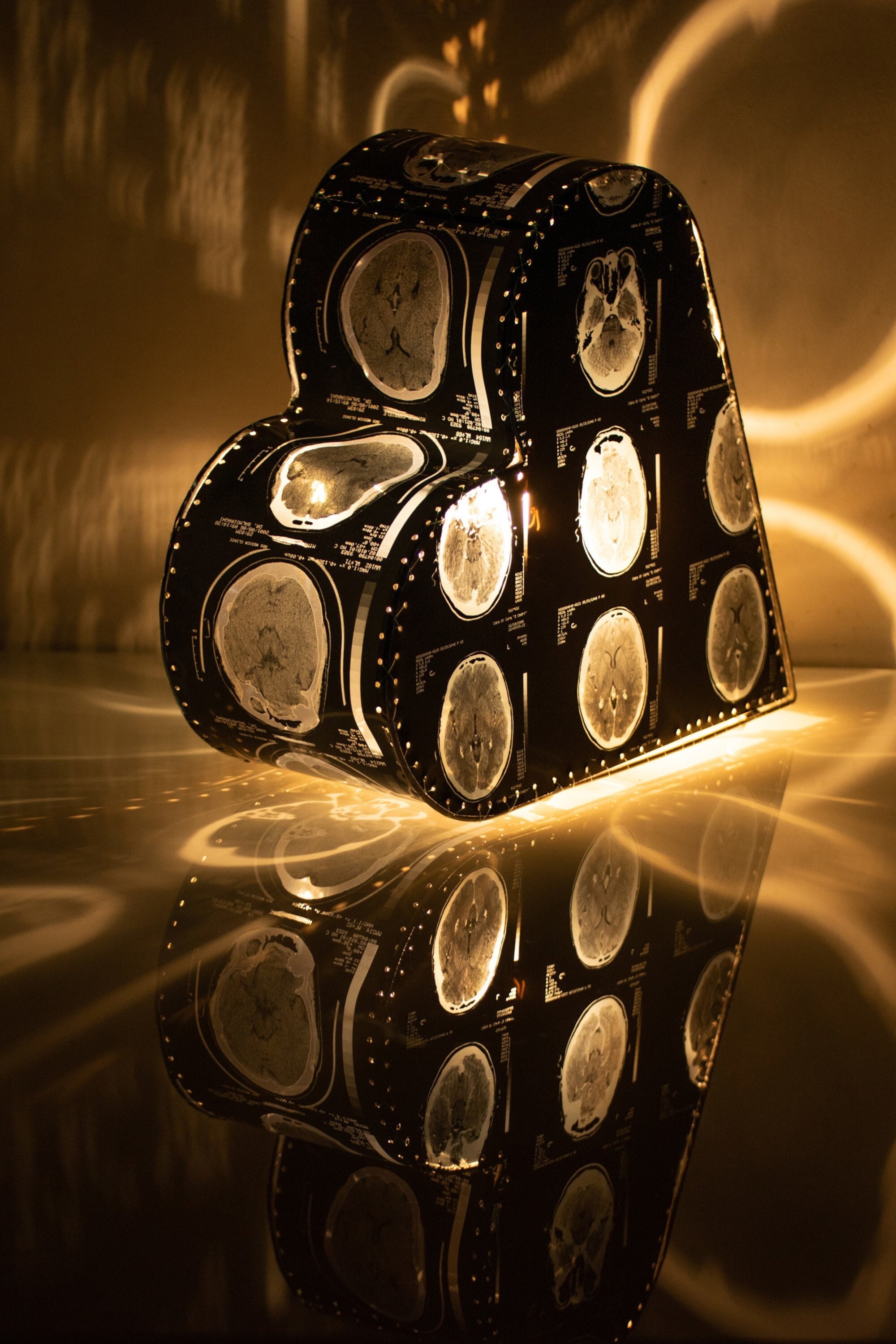 Heart Shaped Table Lamp With X-ray Brain, Housewarming Gift for Modern ...
