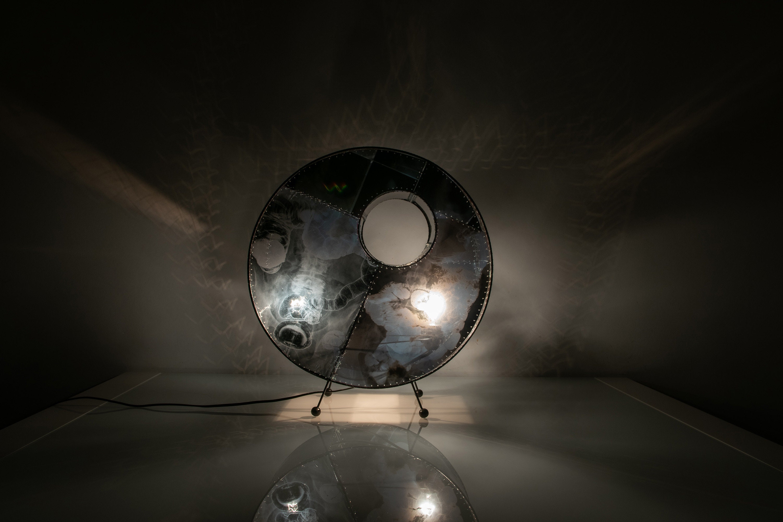 Table or Floor Round Lamp With X-ray of Guts, Housewarming Gift for ...