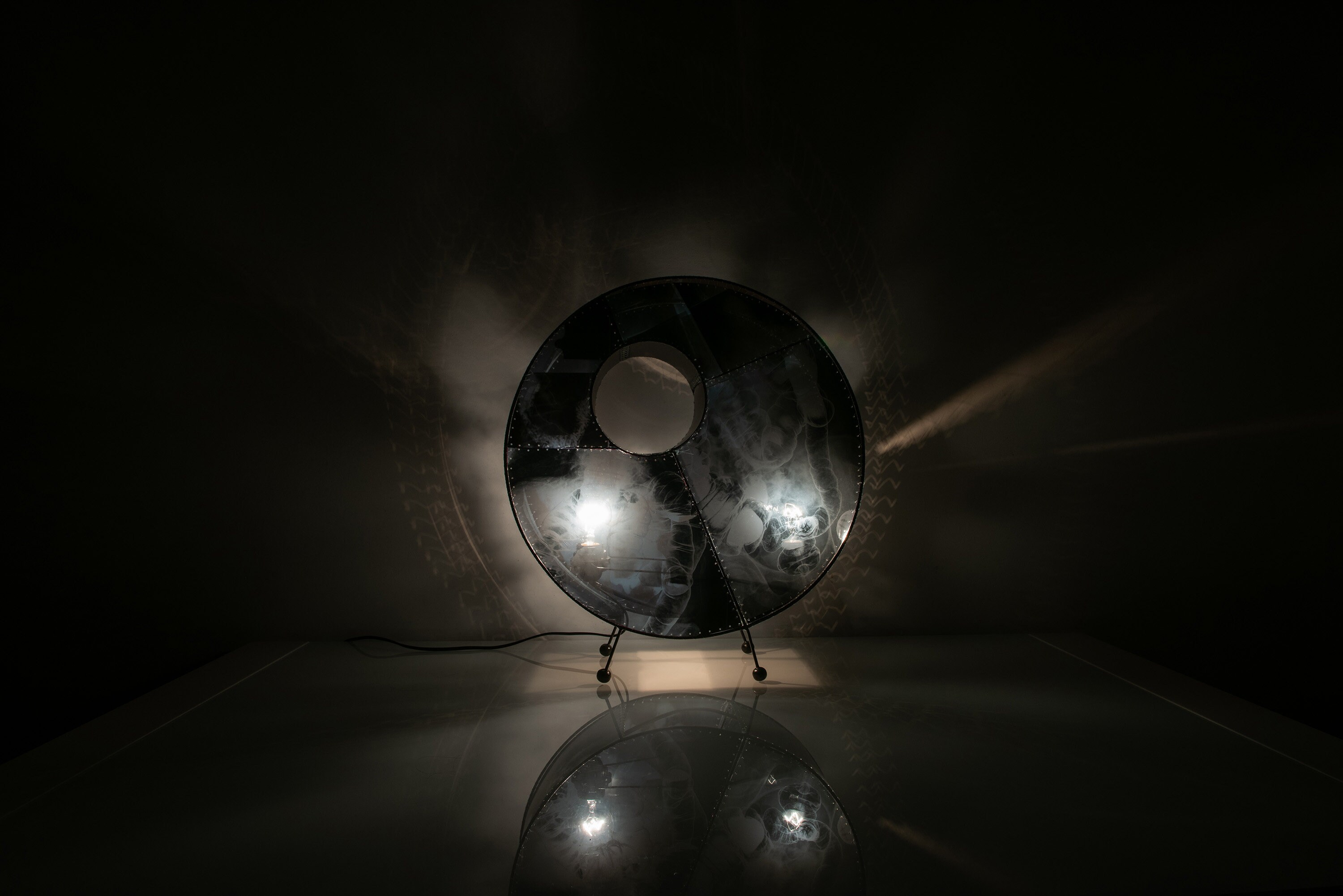 Table or Floor Round Lamp With X-ray of Guts, Housewarming Gift for ...
