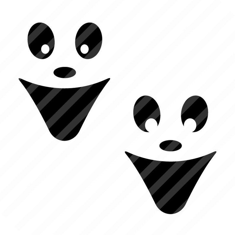 Ghost Smiley Face Halloween SVG DXF Cut File Silhouette Cricut - Etsy