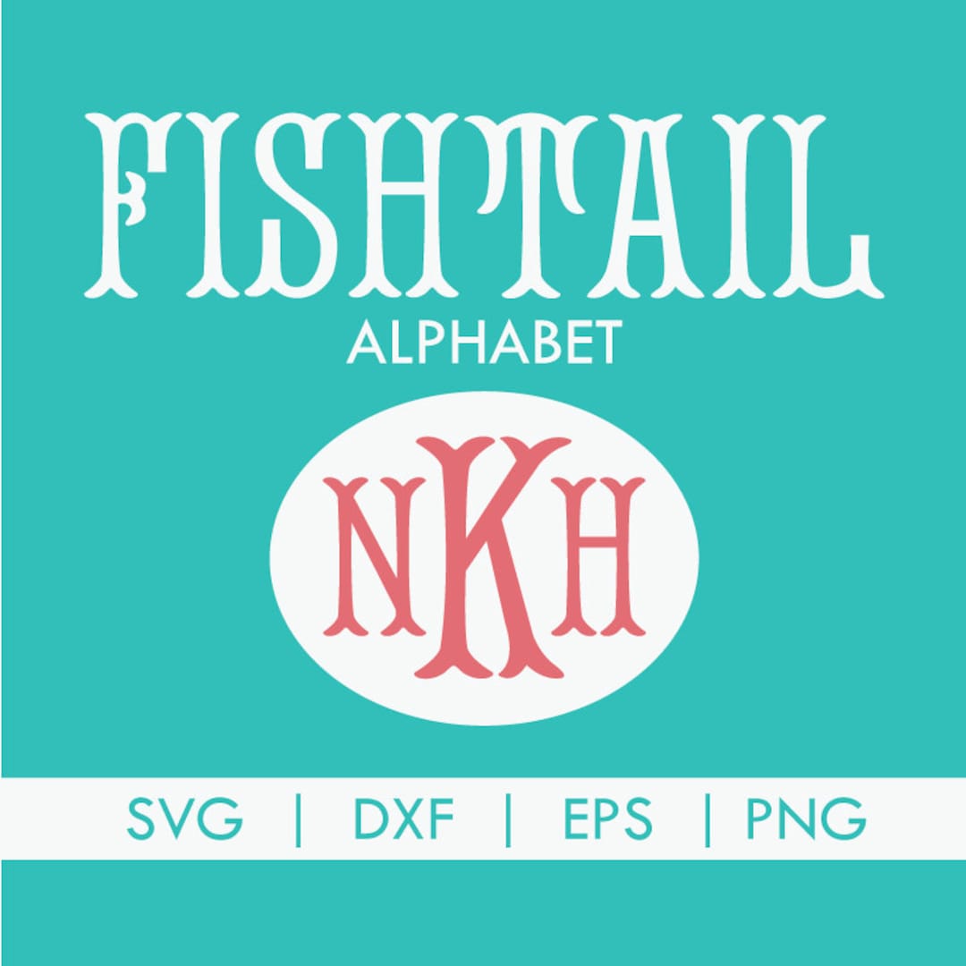 Fishtail Monogram Alphabet Font SVG DXF PNG - Etsy