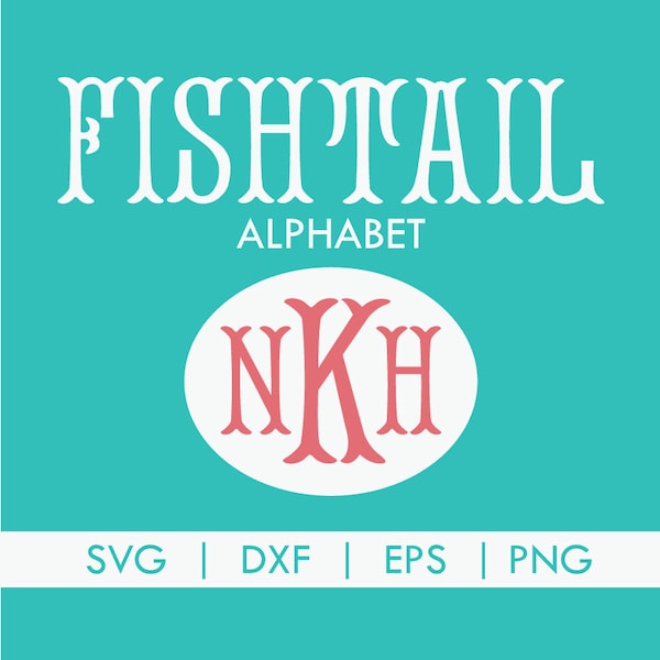 Fishtail Embroidery Font - Etsy