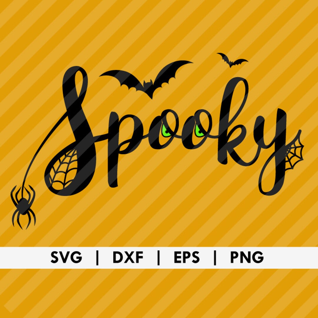 Halloween SPOOKY Spider Web Bat SVG DXF Cut File Silhouette Cricut - Etsy