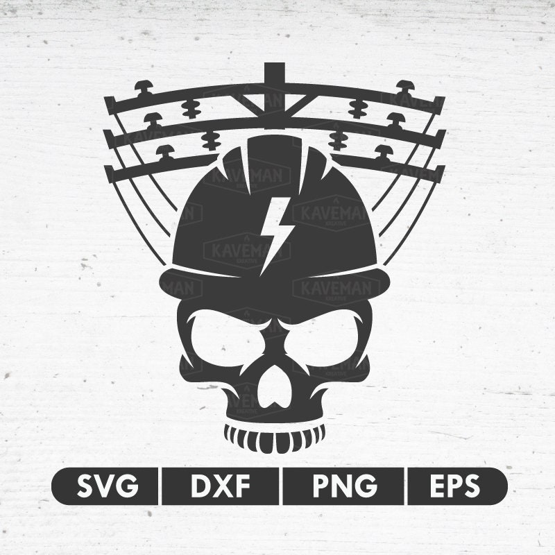 Lineman Skull Line Life Line Wife SVG DXF Silhouette Cameo - Etsy Finland