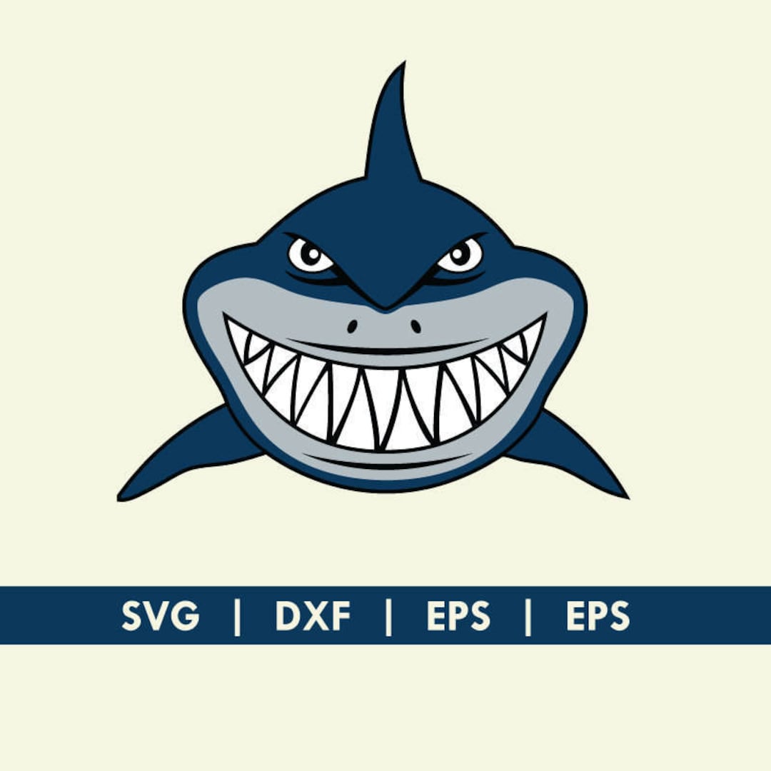 Shark Face Smile Finding Nemo Bruce SVG DXF Silhouette Cameo Cricut Cut ...