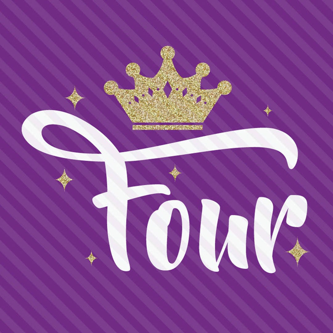 Fourth Birthday Princess Age Numbers SVG DXF Silhouette Cameo Cricut ...