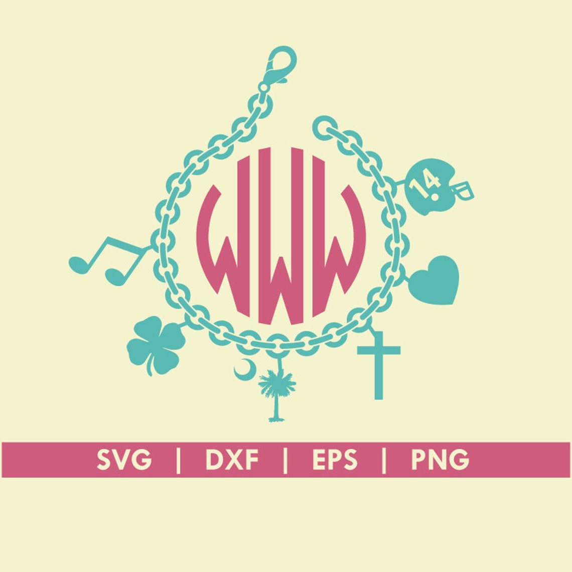 Charm Bracelet Jewelry SVG DXF Silhouette Cameo Cricut Cut - Etsy