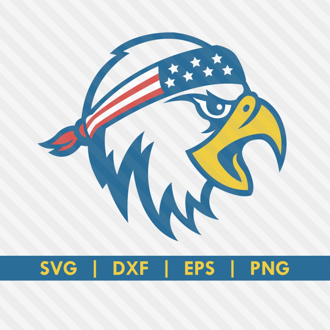 American Eagle Flag Bandana Red White Blue 4th of July SVG DXF ...