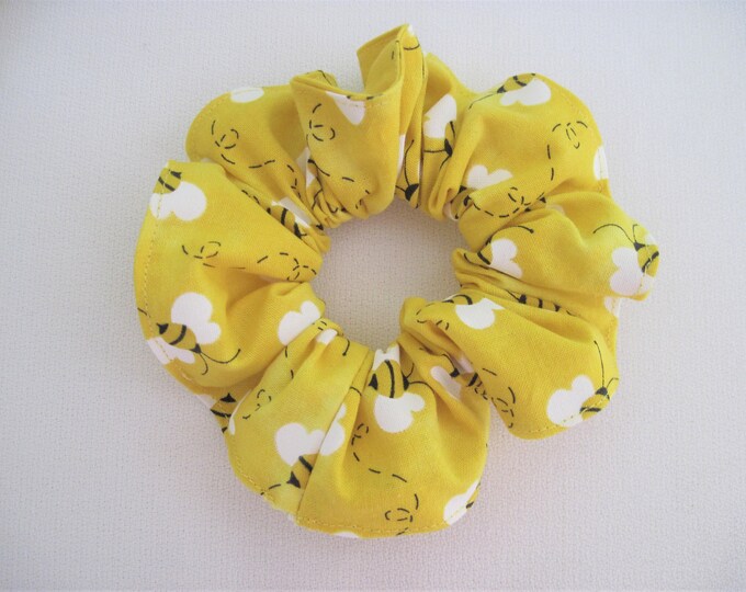 Bumblebee Hair Scrunchie, Cute Hair Accessory, Handmade Gift, Yellow ...