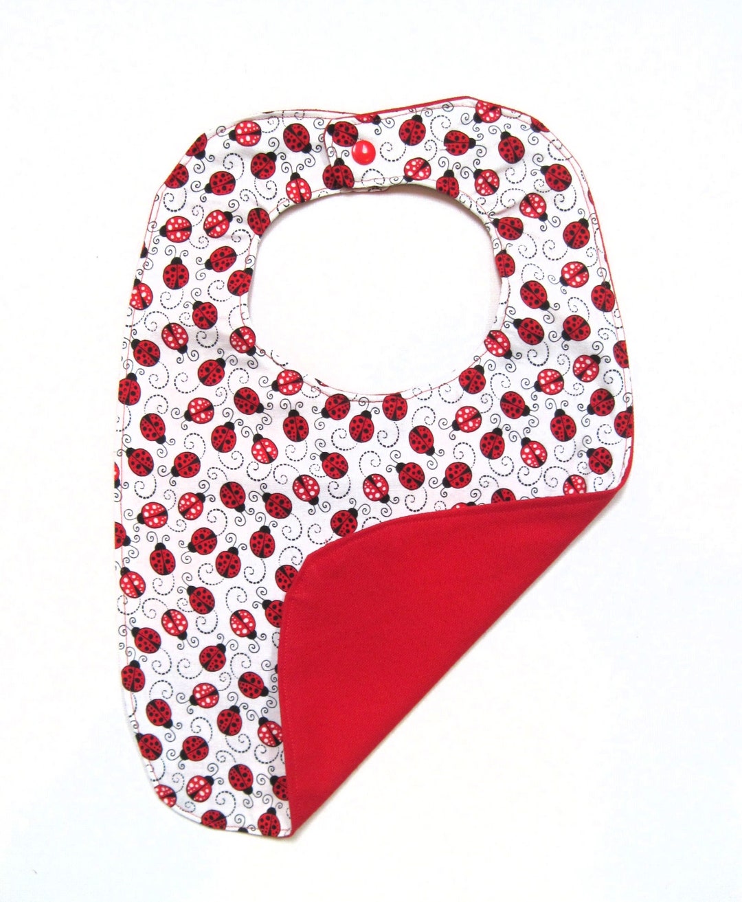 Baby/toddler Full Coverage Bib, With Adorable Red and Black Ladybugs on ...