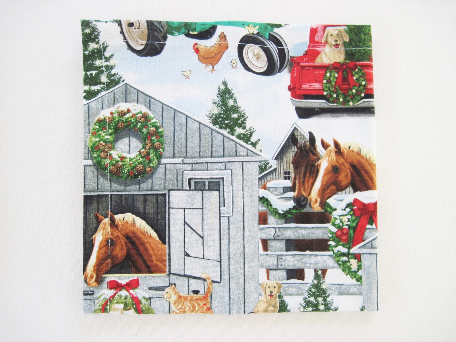 Set of 4 Christmas/holiday Cloth Napkins Featuring Fanciful - Etsy