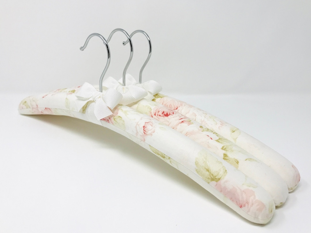 Padded Hangers, Pink Floral Hangers, Bridesmaids' Hangers, Women's ...