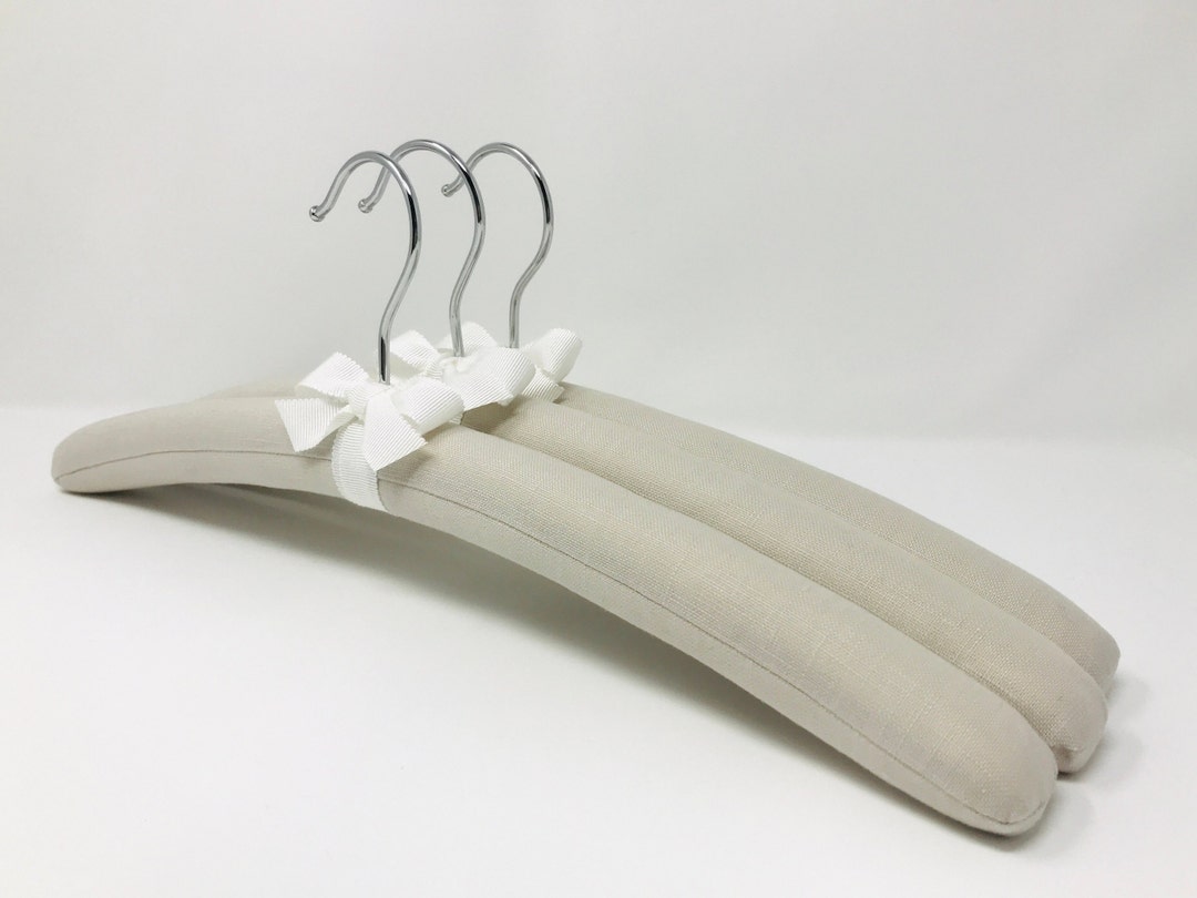 Linen Hangers, Padded Hangers, Greige Linen Hangers, Bridesmaid's ...