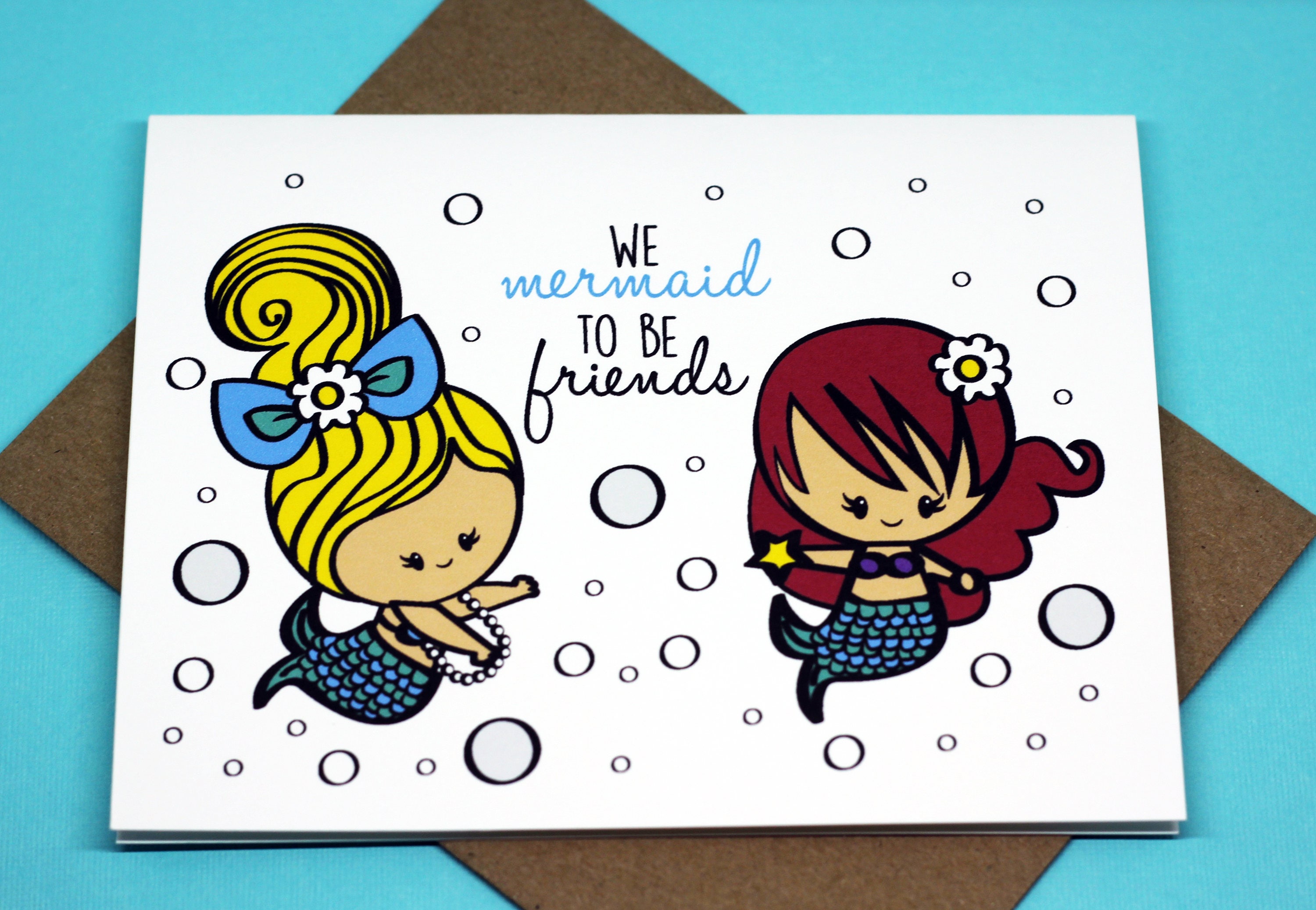 We Mermaid to Be Friends Friendship Mermaid Under the Sea Cute Punny ...