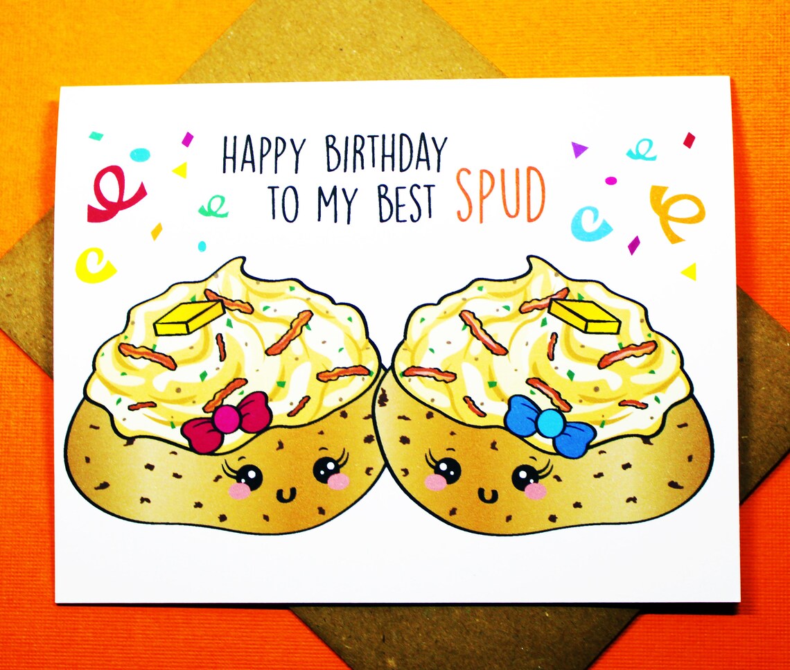 Happy Birthday to My Best Spud Loaded Baked Potato Friendship - Etsy UK