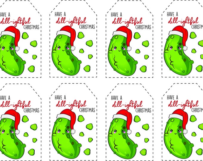 Pickle Christmas Gift Tags Punny Funny Gift Instant Download - Etsy