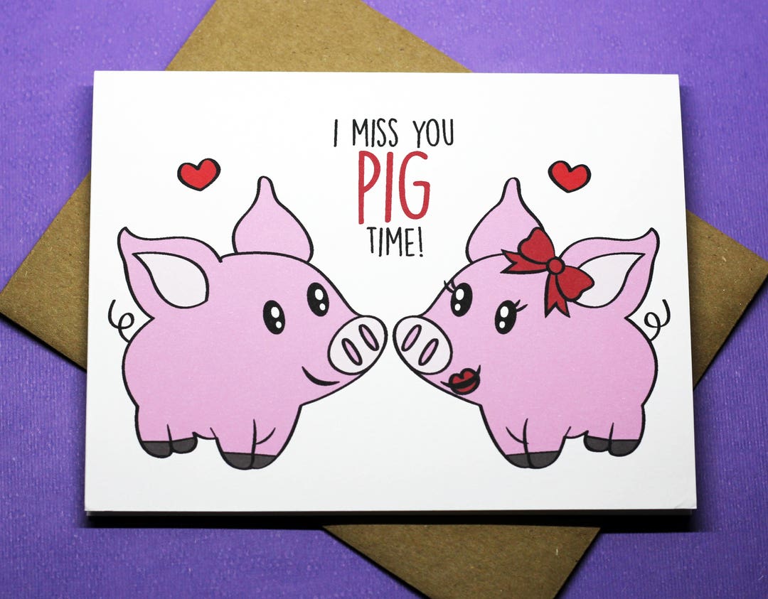 I Miss You Pig Time Long Distance Relationship Love Pigs Piggy Punny ...