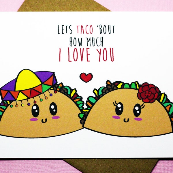 Taco Valentine Card - Etsy
