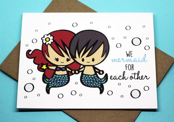 We Mermaid for Each Other Cute Romance Ocean Love | Etsy