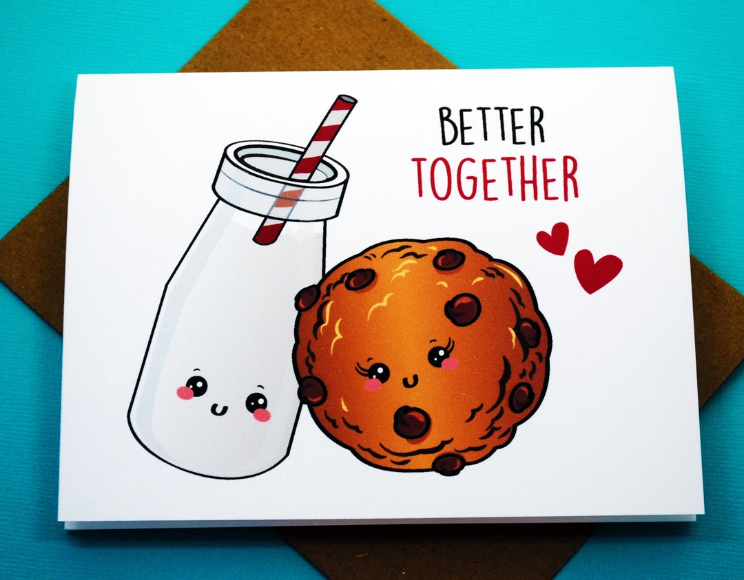 Better Together Milk and Cookies Chocolate Chip Romance Valentine's Day ...