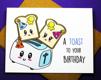 Toaster Birthday Card, Funny Toaster Card - Etsy