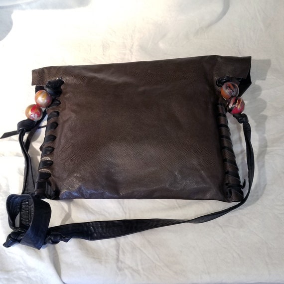 Vintage Hans Koch Shoulder or Crossbody Bag - Chocola… - Gem