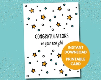 Congratulations New Job Card Printable | Etsy