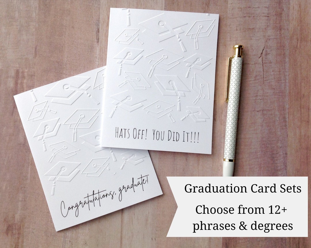 Graduation Card Set 4 / Choose From Several Phrases & Degrees - Etsy