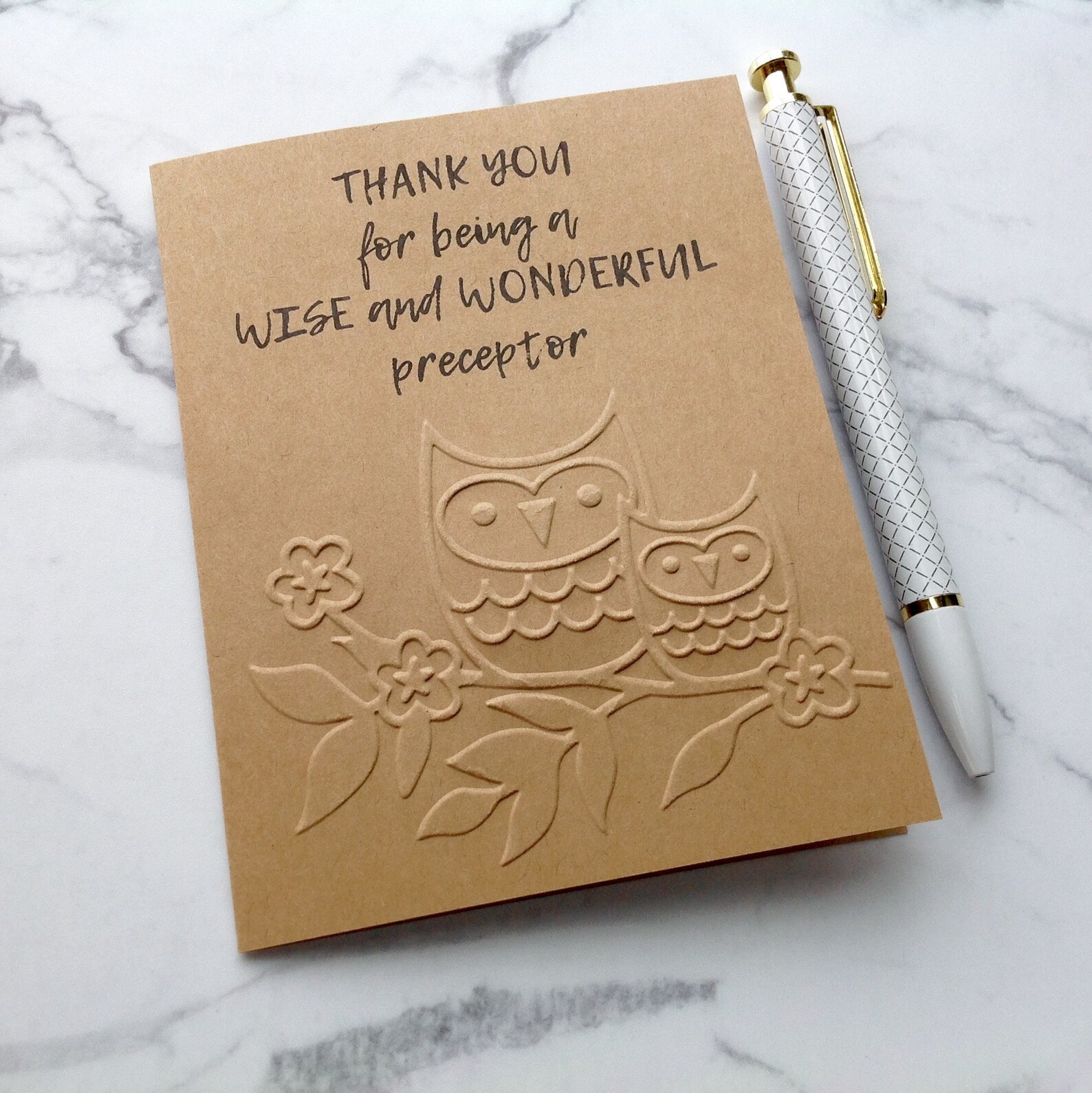 Embossed Preceptor Thank You Card: Nurse Mentor Gift - Etsy