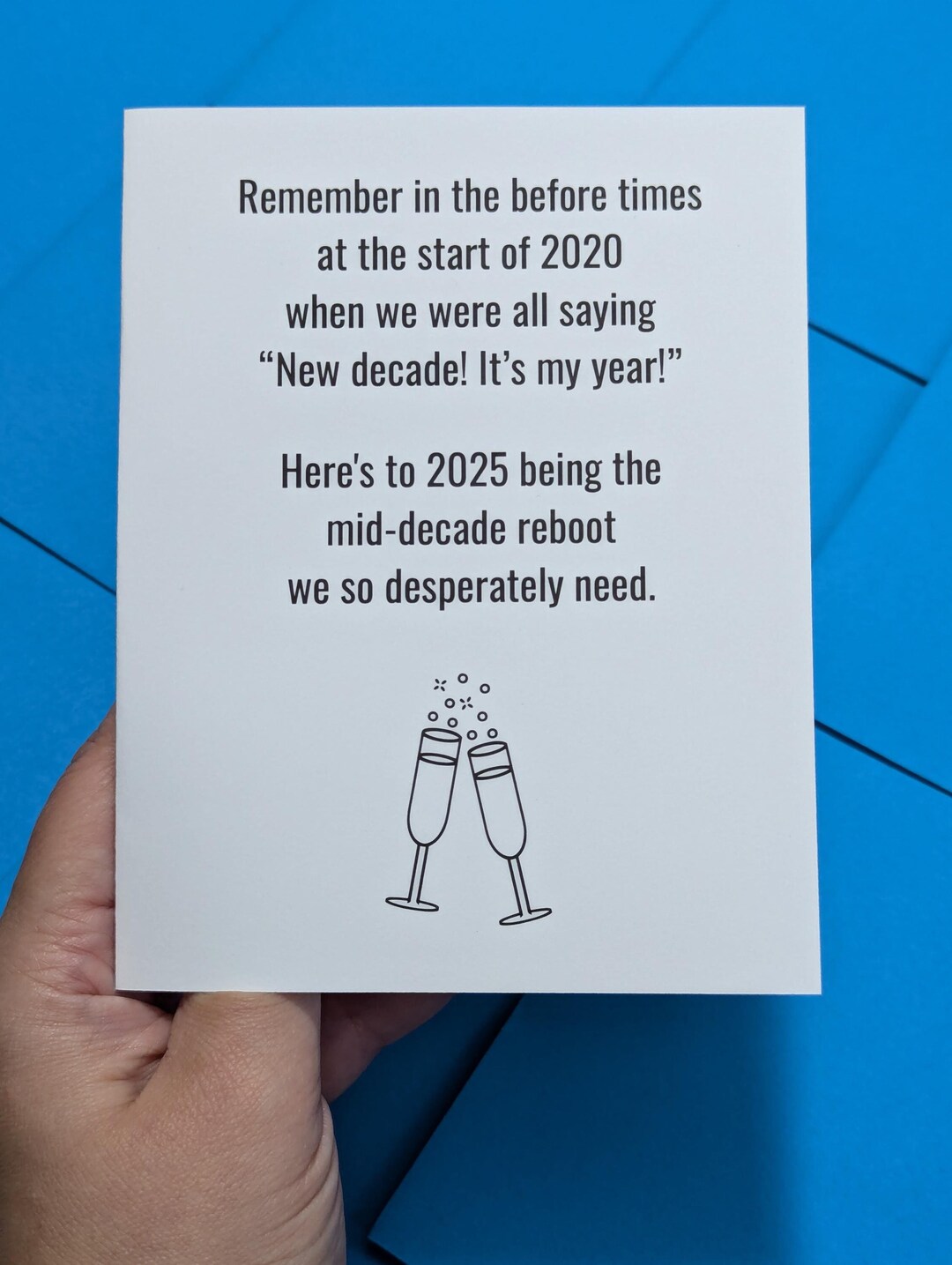 2025 New Years Card Set 1 / Funny Happy New Year Notecard Pack for ...