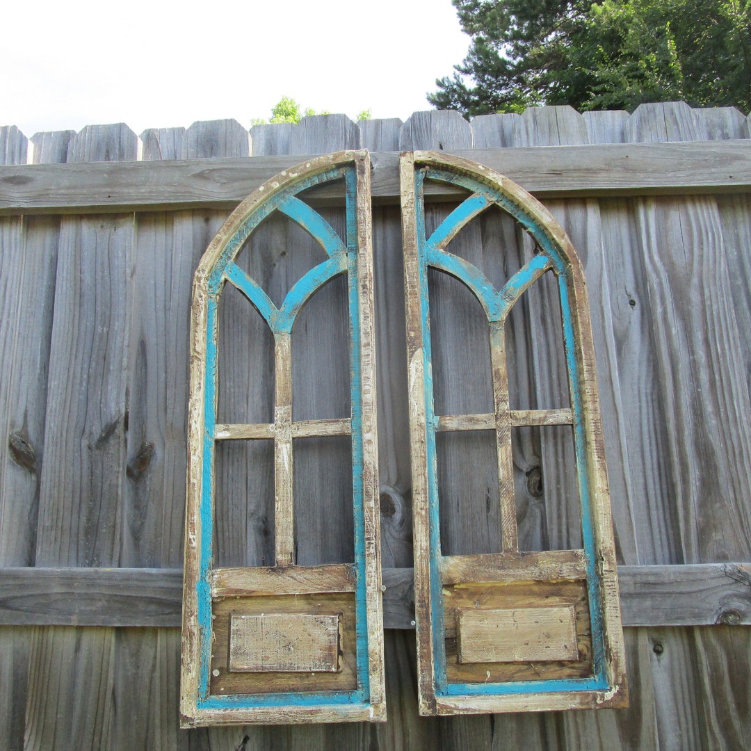 Pair of Arched Rustic Architectural Arched Church Window - Etsy
