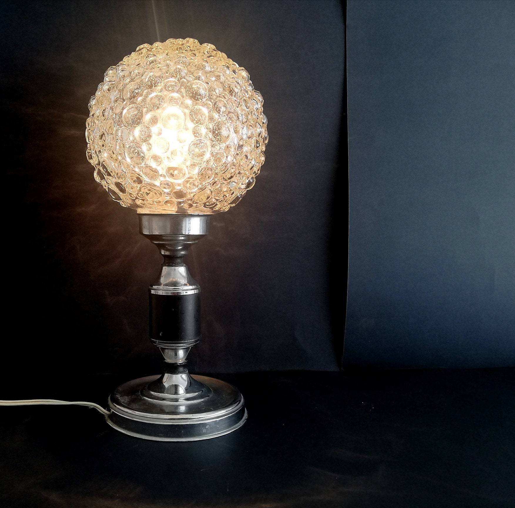 Bubble glass lamp 40s table lamps vintage Art Deco lamp table | Etsy