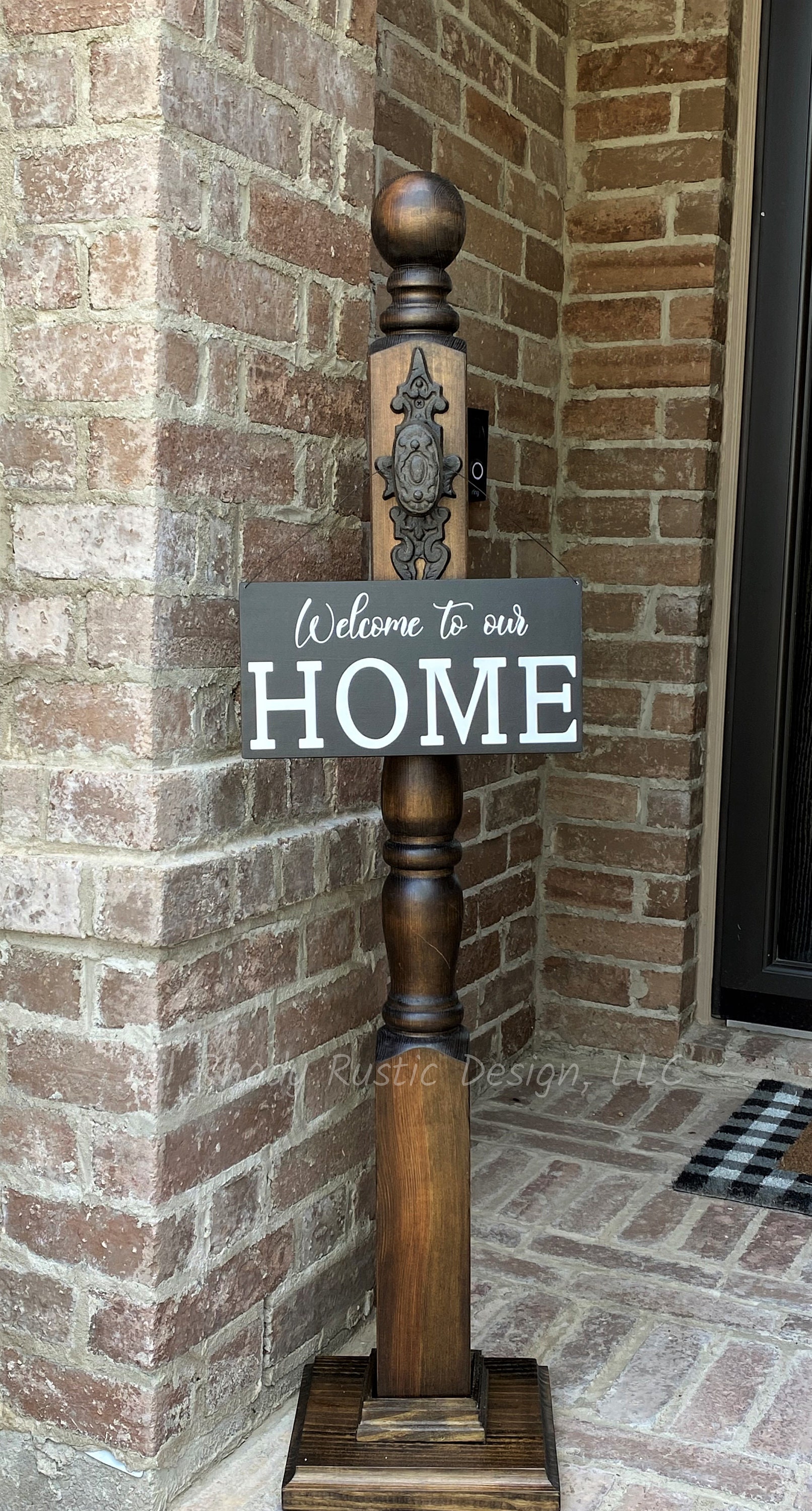Decorative Porch Post, Decorative Welcome Sign, Front Door sign Post