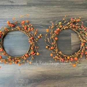 Orange Pumpkin, Pip Berry 4.5 Candle Ring, Floral Candle Ring, Fall ...