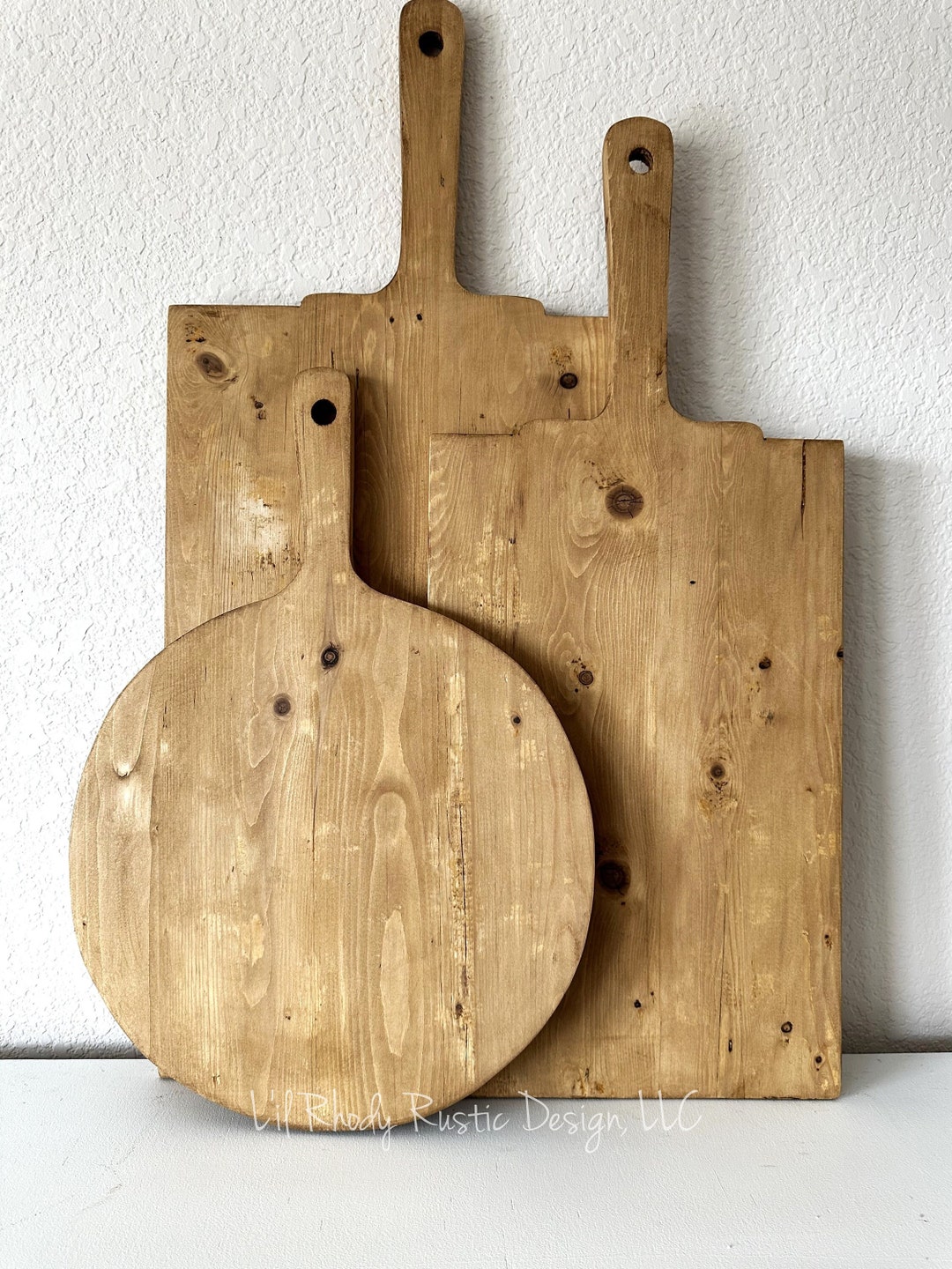 Set of Three Bread Boards, Large Square, Medium Rectangle, and Medium ...