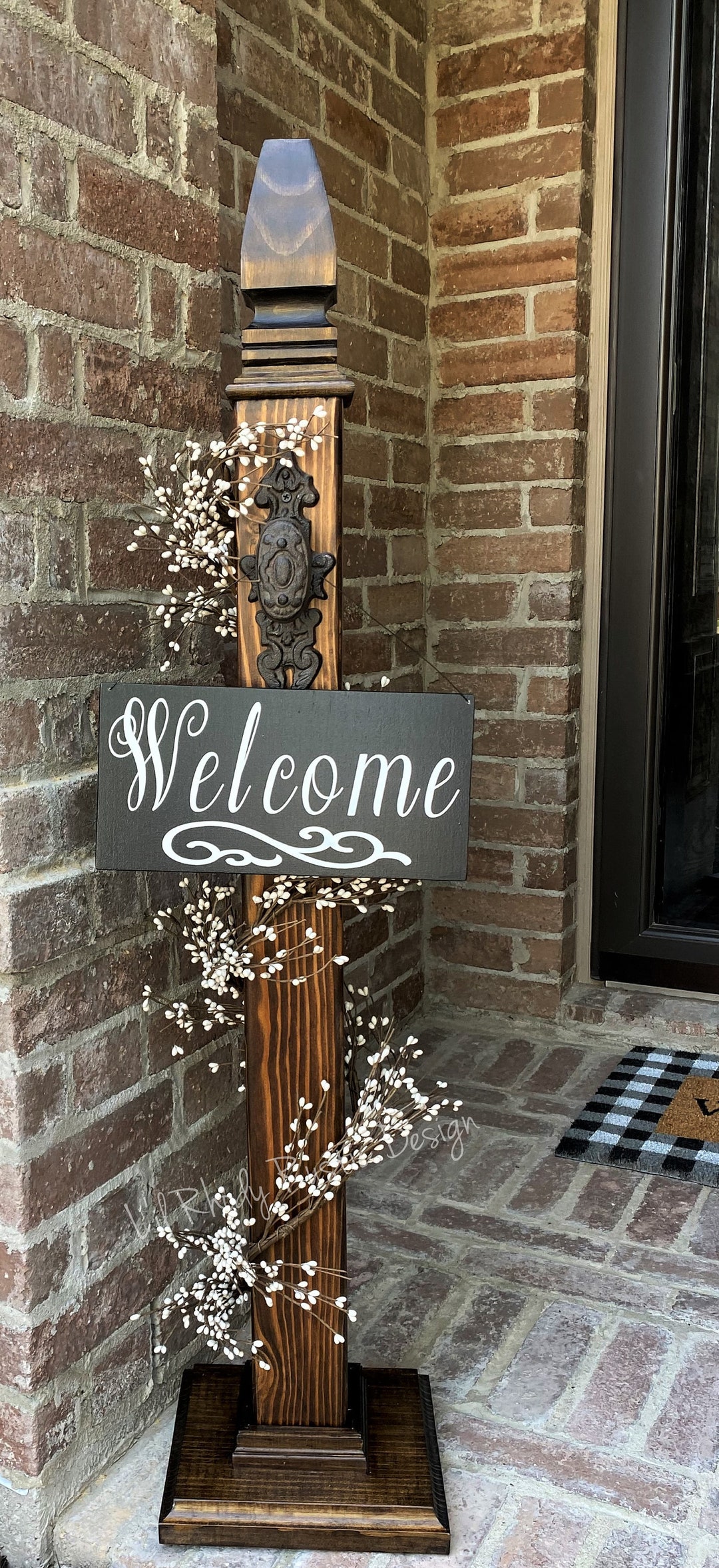 Decorative Porch Post With Decorative Welcome Sign - Etsy